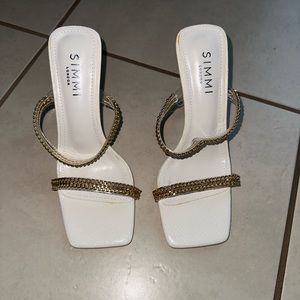 Simmi London | Shoes | Simmi London Whitegold Chain Stiletto High Heels ...